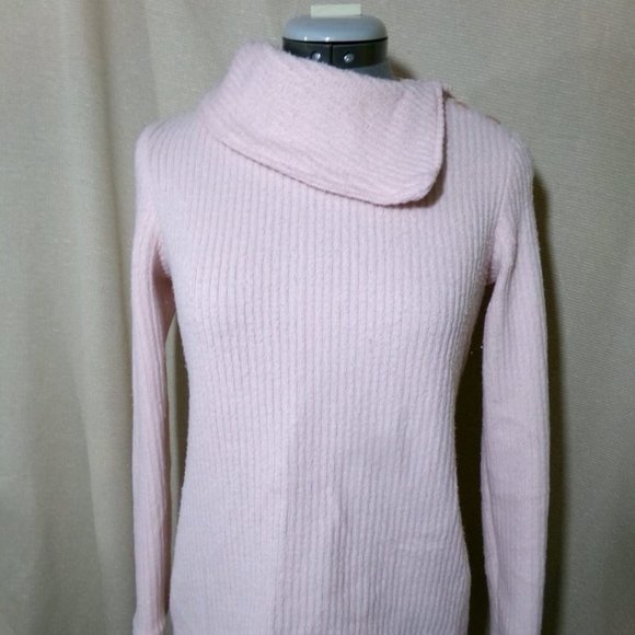 Hand Crafted | Sweaters | Fleece Ribbed Knit Sweater Top Xs Baby Pink ...